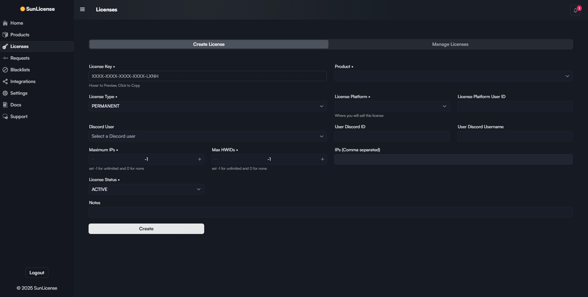 SunLicense | License Management System | BuiltByBit